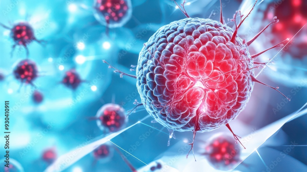 Detailed illustration of the colon with lymph node involvement ...