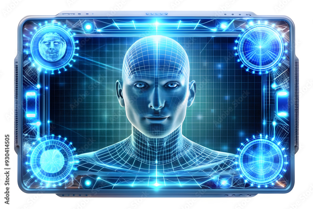 3D AI Powered Human Machine Interface Frame Concept with Biometric ...