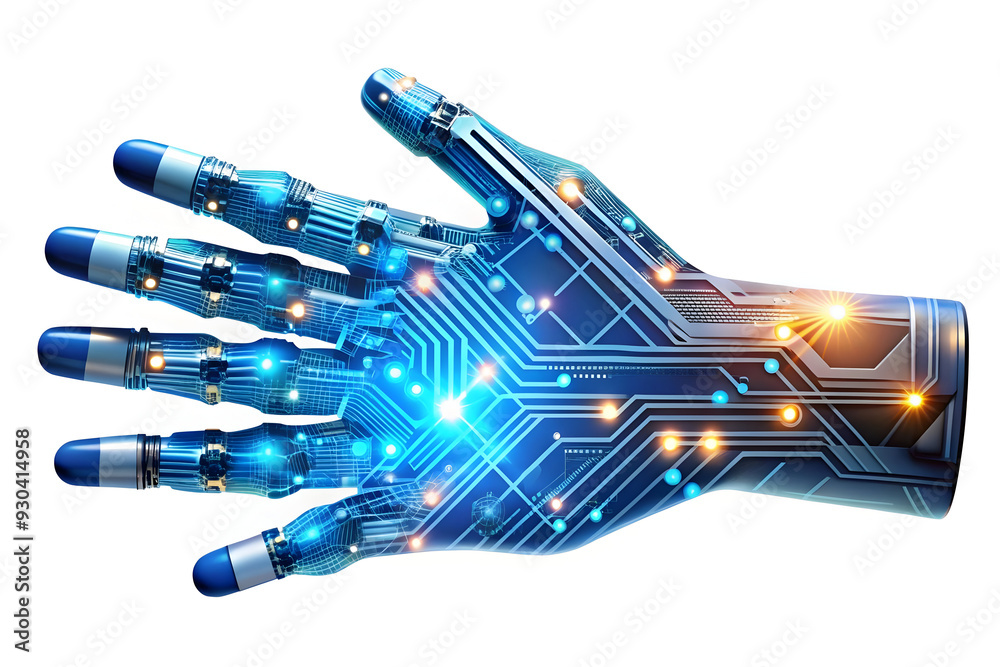 3D AI Powered Human Machine Interface Vector Concept with Digital ...