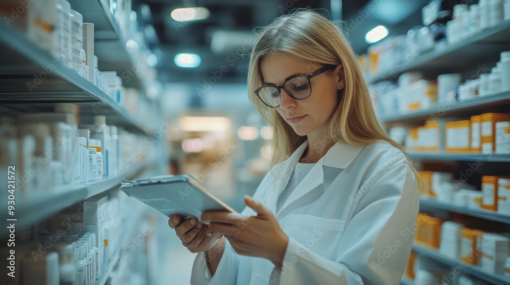 Pharmacist organizing medication on shelves, focusing on the importance ...