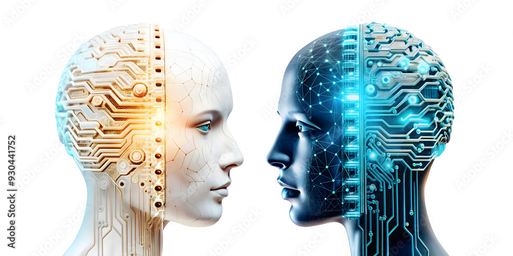 Cutting-Edge AI Powered Digital Identity Frame with Biometric Patterns and Data Streams ...