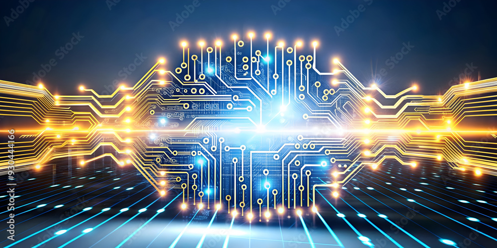 AI Powered Human Machine Interface Vector Concept with Digital ...