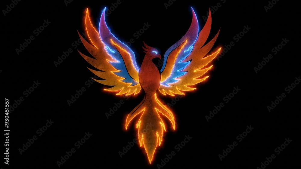 Phoenix Animated Neon Logo with Reveal Effect - Overlay Graphic Element ...