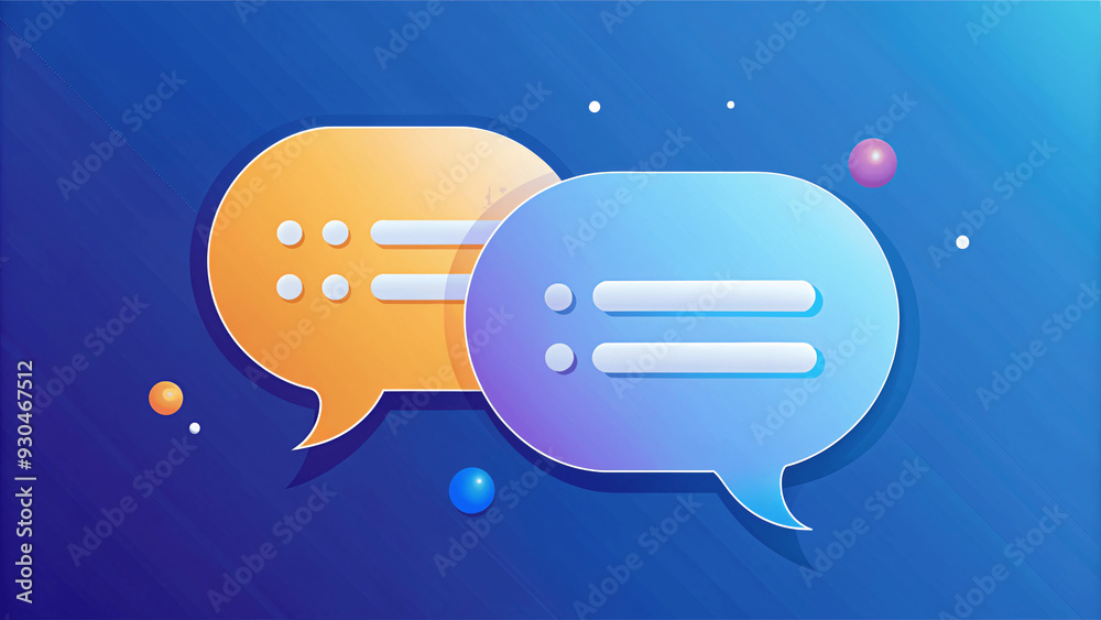 Beautiful 3d render design set of a different chatting sms template ...