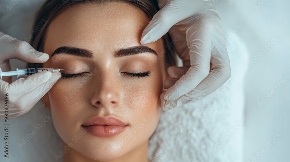 Professional Under Eye Filler Injection Treatment - A woman receives an ...