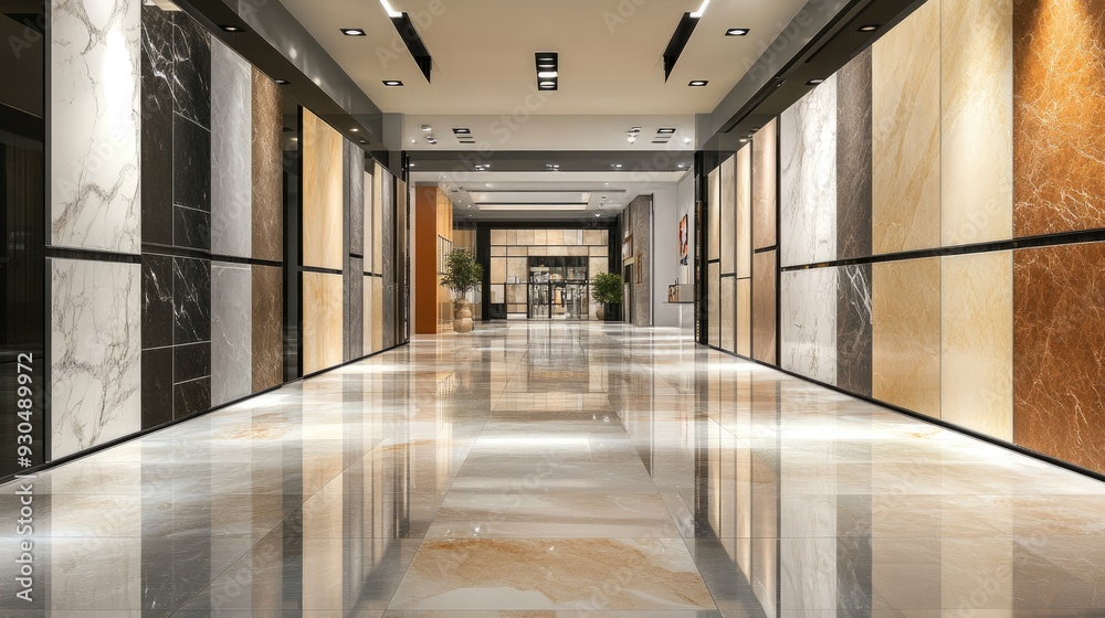 Modern Ceramic tiles Display in the Luxury Shopping Mall. Shopping Mall ...