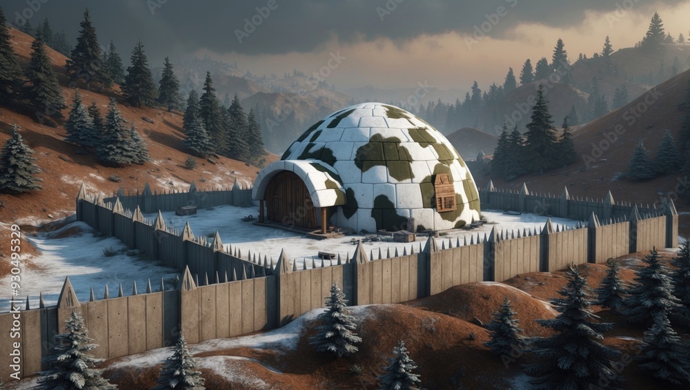 Military Igloo cartoon illustration game art Stock Illustration | Adobe ...