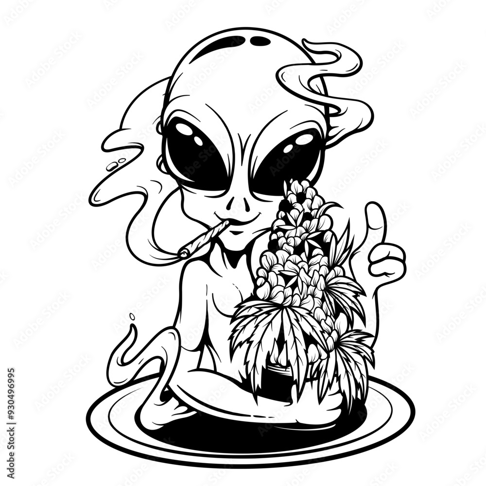 Alien Weed | Weed Life | Alien | Alien Smoking Joint | Marijuana Leaf ...