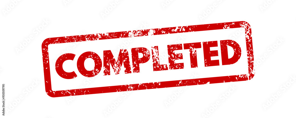 Completed red rubber stamp - vector illustration Stock Vector | Adobe Stock
