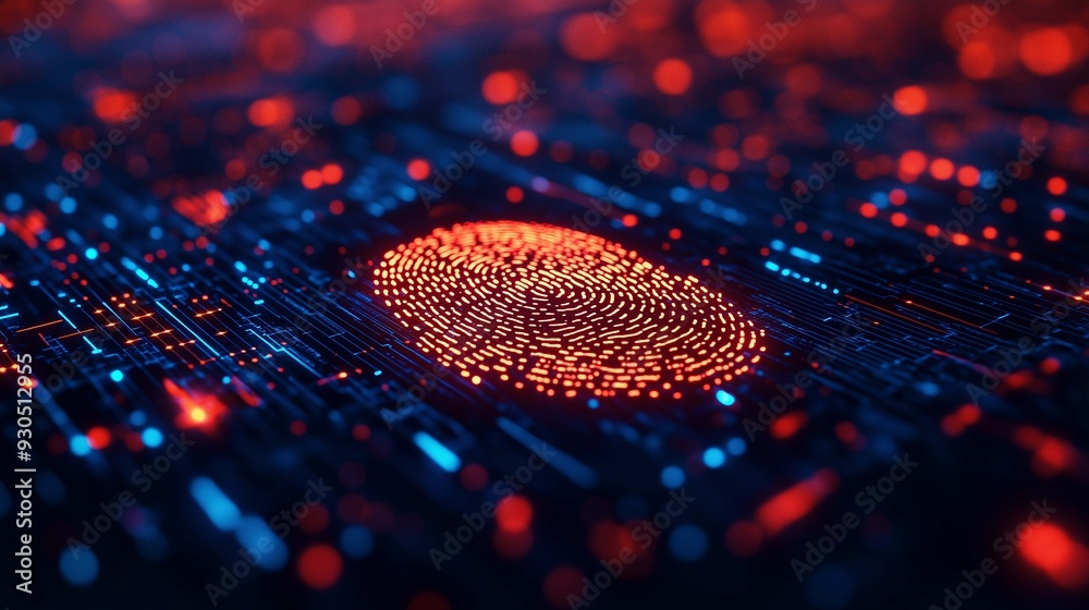 Close-up of digital wallet with fingerprint scanner, highlighting the ...