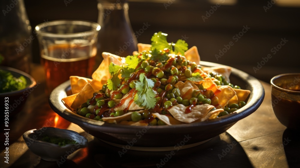 Samosa Chaat with Tamarind Chutney. Best For Banner, Flyer, and Poster ...