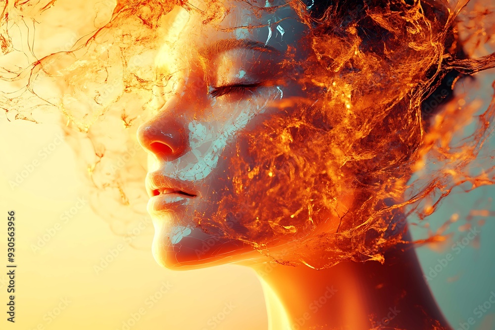 Abstract photo featuring detailed character design of people's faces ...