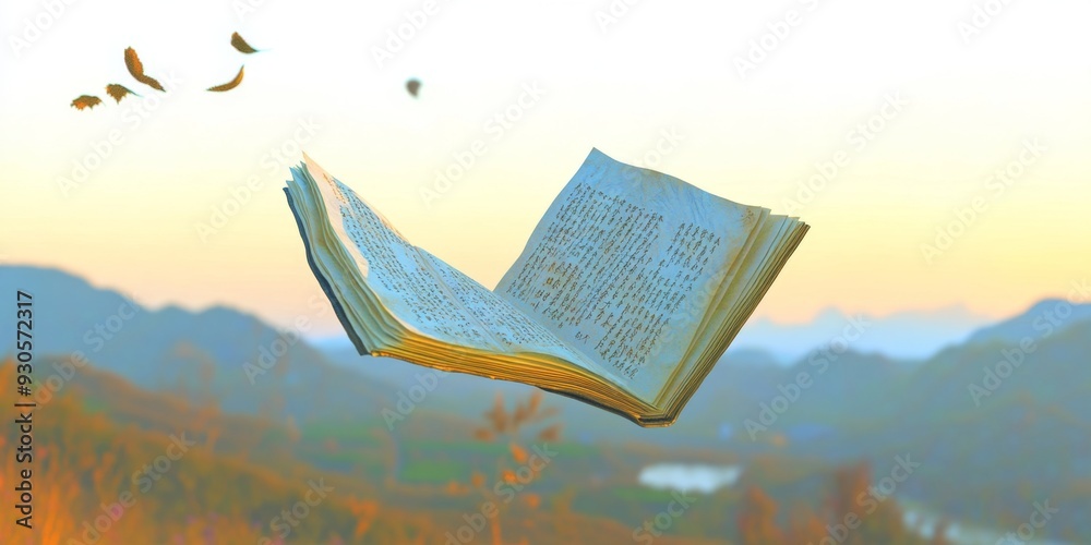 Futuristic ancient scroll: 3D glass sculpture paired with golden ...