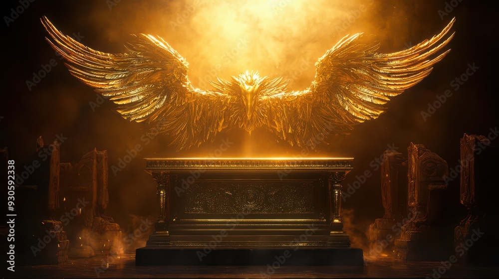 Artistic portrayal of the Ark of the Covenant from the Old Testament ...