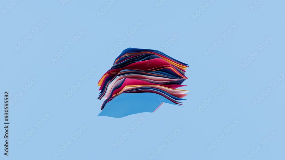 3D abstract animation of beautiful colorful objects with soft surfaces ...