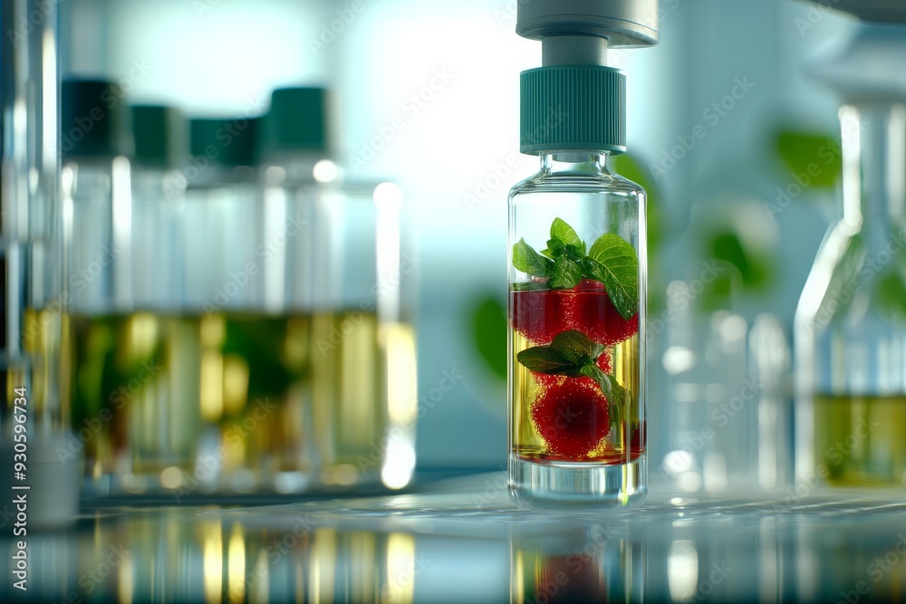 Laboratory testing of fresh produce in a high tech facility symbolizing ...