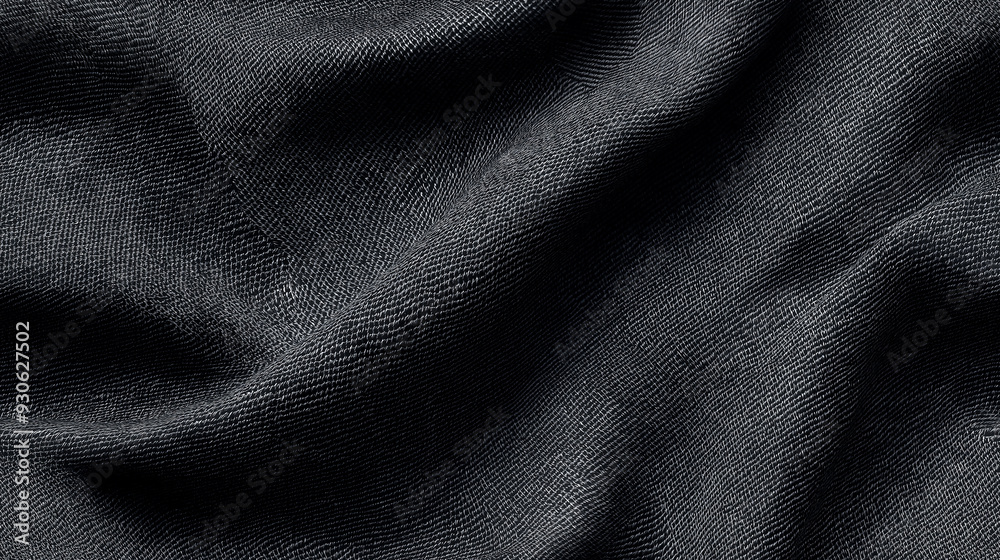 Dark textured fabric pattern with fine crisscrossing lines creating a ...