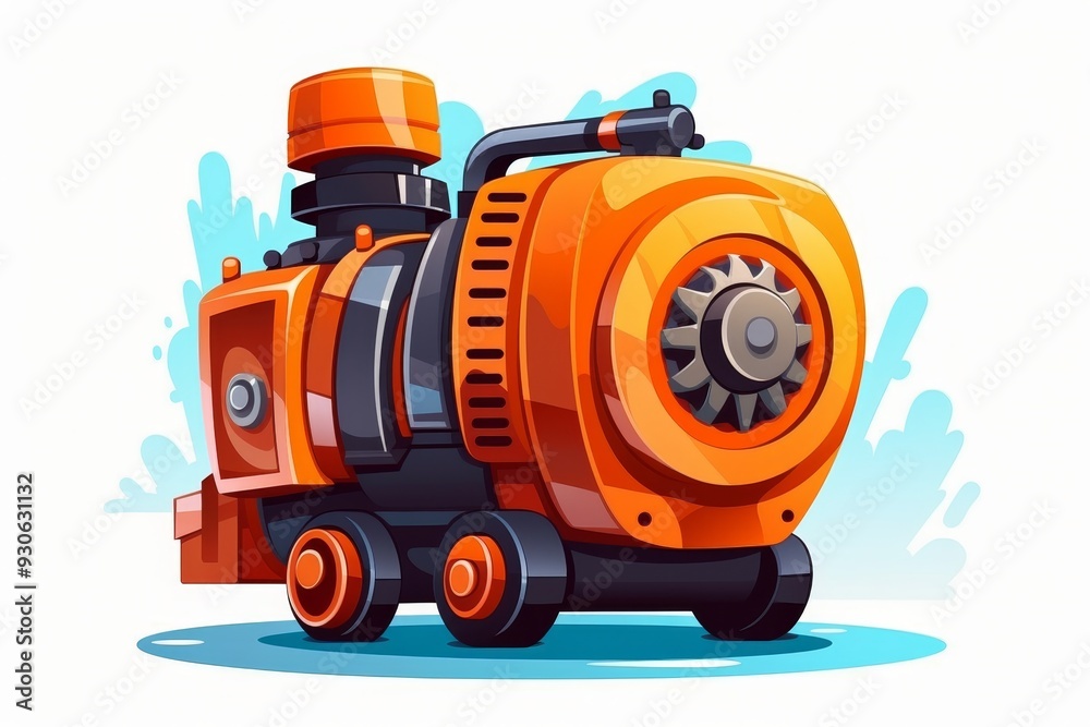 Educational poster featuring an isolated internal combustion engine on ...