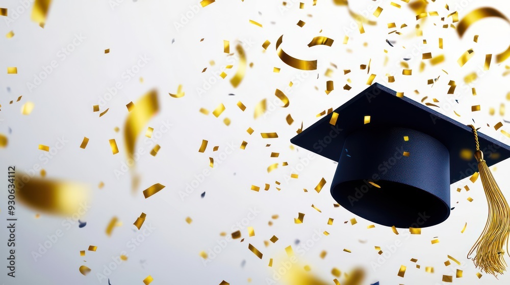 Cover for a graduation ceremony featuring a clean white background with ...