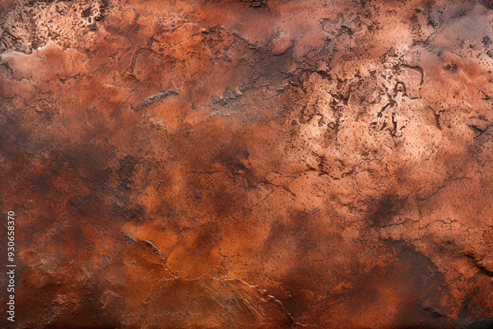 Extreme close-up of rust patterns on a metal sheet, highlighting ...