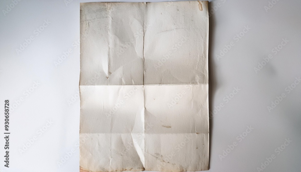 old folded shabby scratched a4 paper sheet poster mock up grunge rough ...