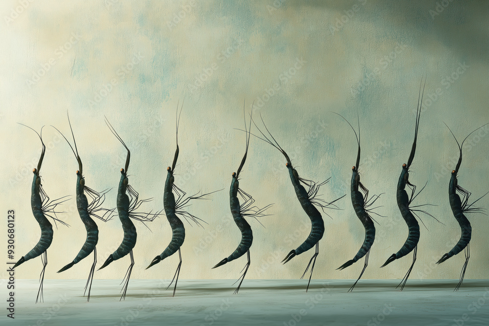 A group of insects are dancing in a line Stock Illustration | Adobe Stock