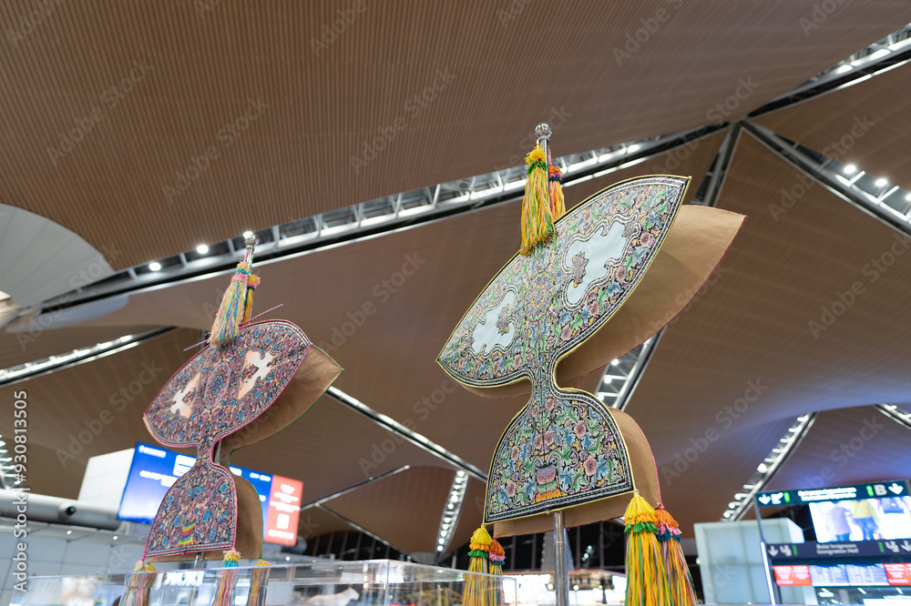 KUALA LUMPUR, MALAYSIA - NOVEMBER 28, 2023: Wau kites, traditional ...