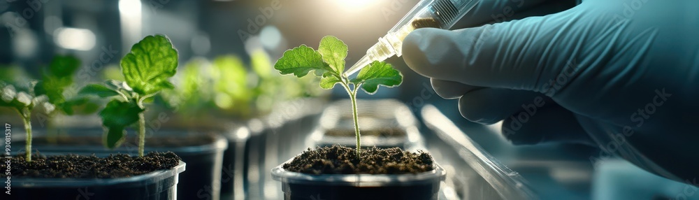 Visualize a biotechnology lab where scientists are genetically ...