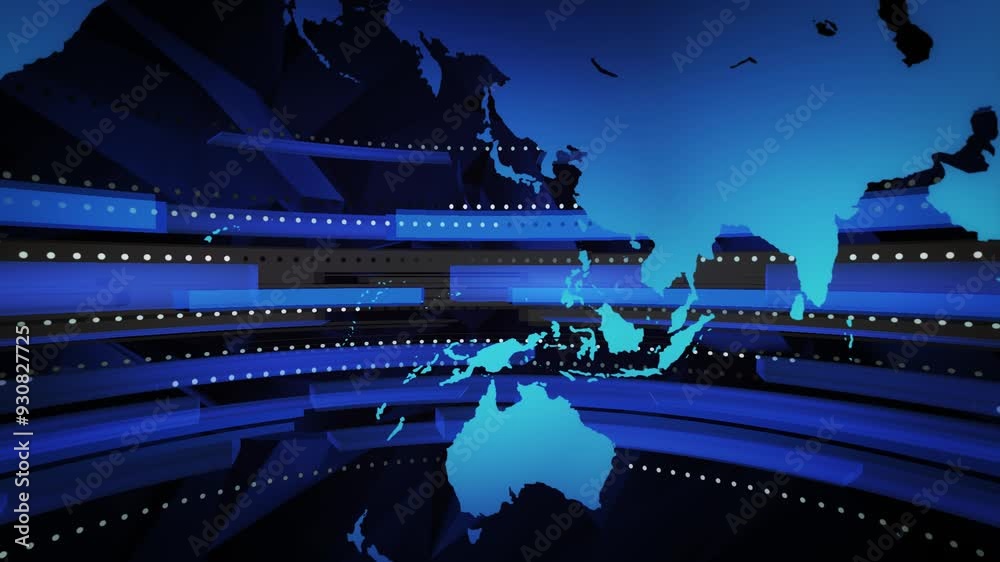 TV news global, background intro animation, rotating in seamless loop ...