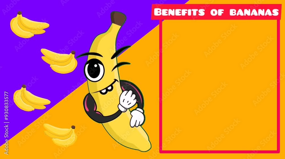 Cartoon banana animation illustration to explain the benefits of ...