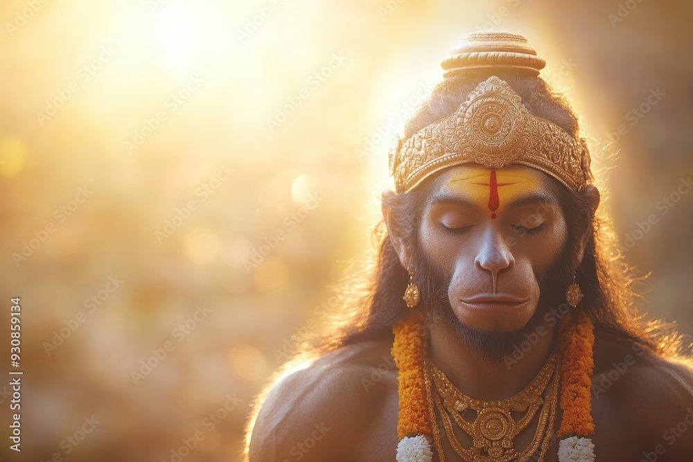Divine figure: Hanuman, son of Vayu, central character in Ramayana ...