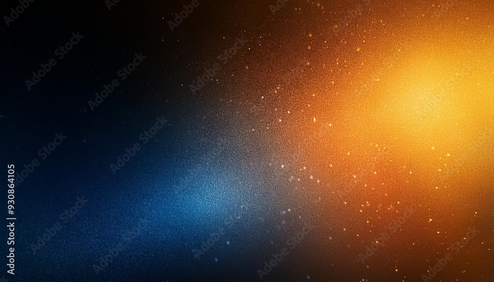dark noisy poster background yellow orange blue glowing color shape ...