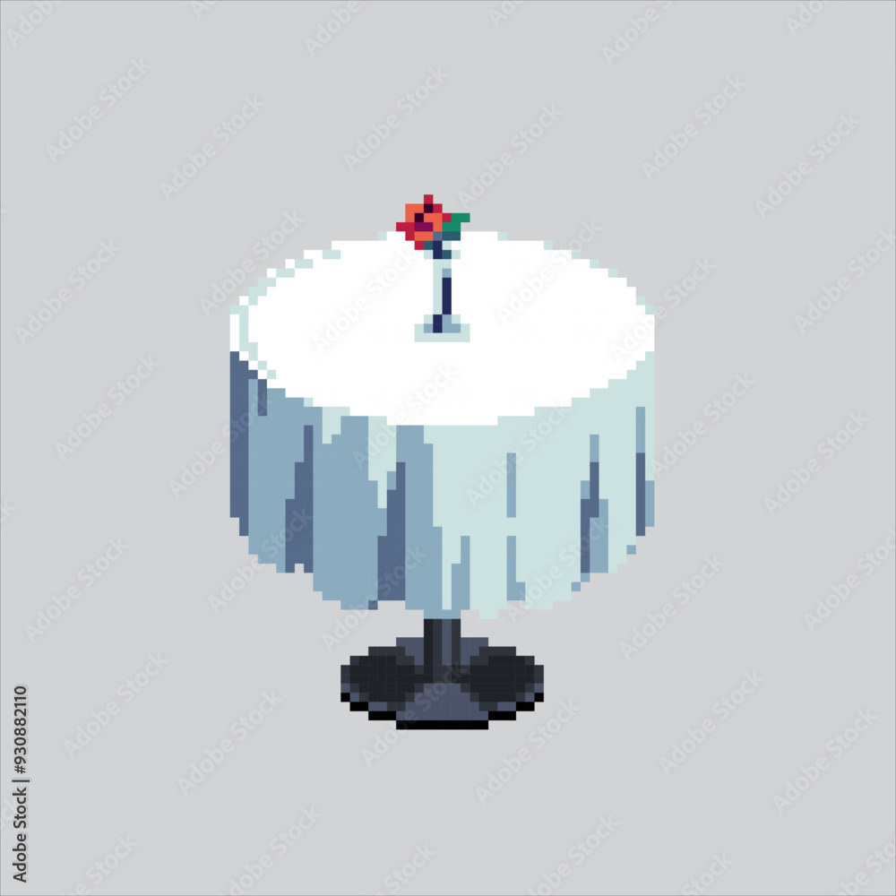 Pixel art illustration Wooden Table. Pixelated Library Table. Library ...