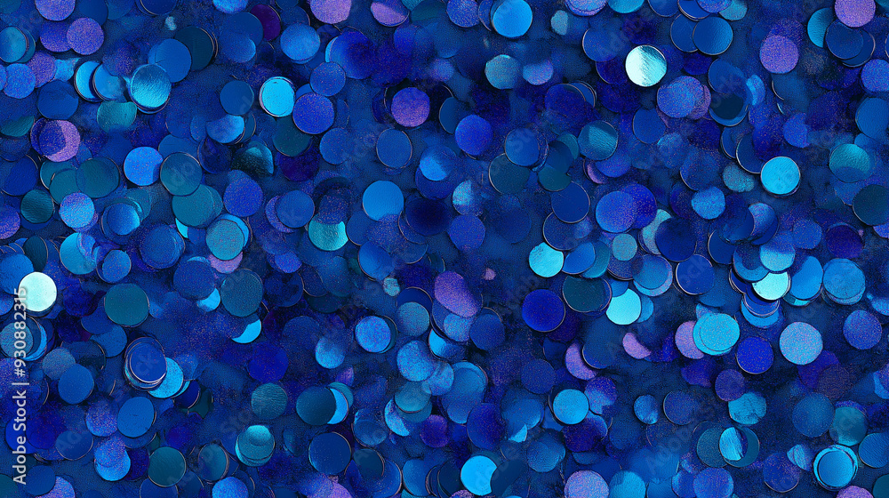 glistening peacock blue sequin texture with scattered emerald and ...