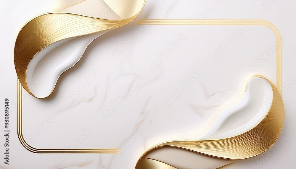 gold curve border corner header and footer Stock Photo | Adobe Stock