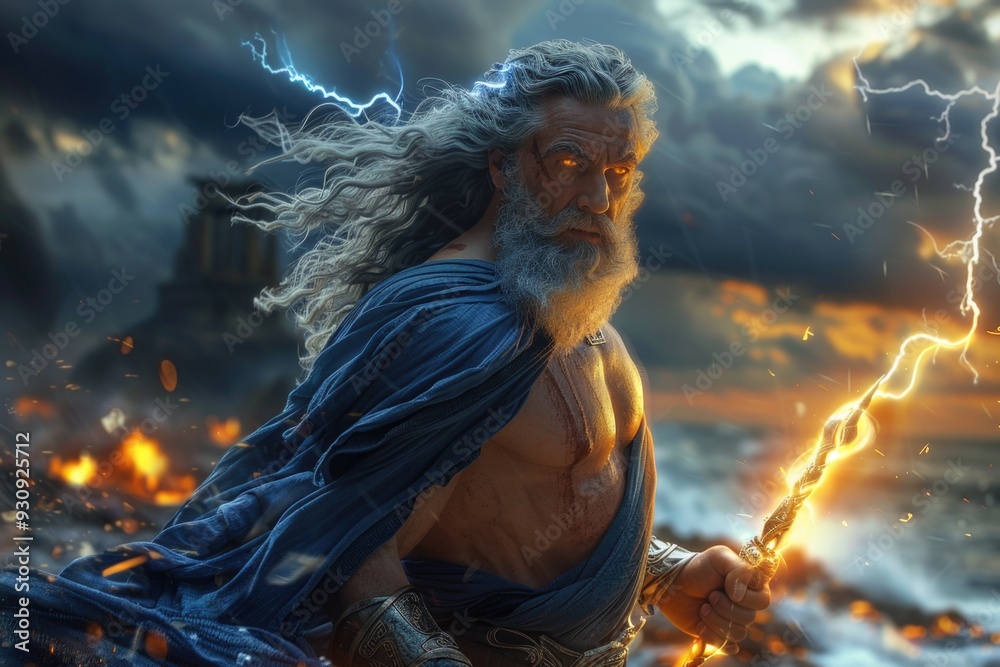 Supreme Deity: Zeus, Greek god of heavens, thunder and lightning, ruler ...