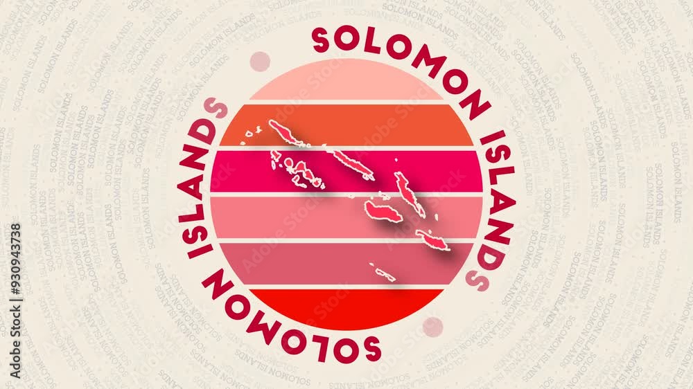 Solomon Islands logo intro. Badge with the circular name and map of ...
