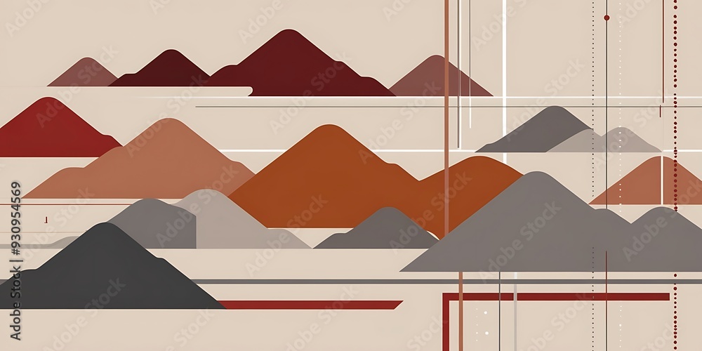 Abstract Data Science Concept Visualization Of Data Graphs In Subtle Tones Examination And