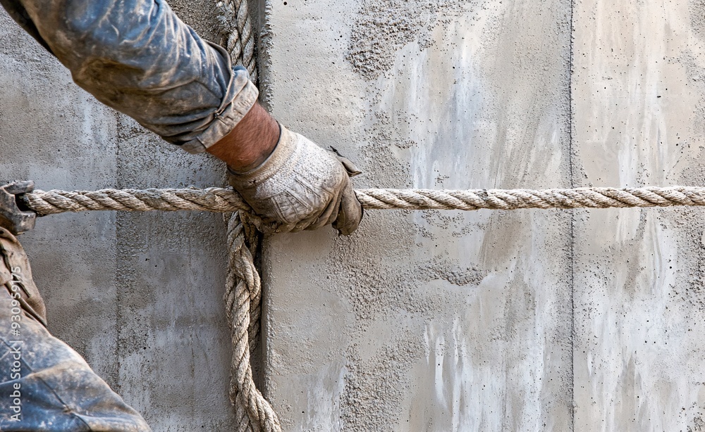 Safe workplace trained competent rigger wearing a safety hand ...