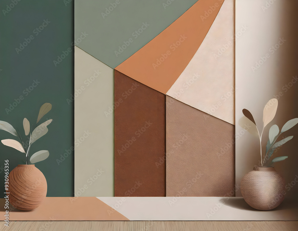 modern interior design.a nature-inspired wall color palette, showcasing ...