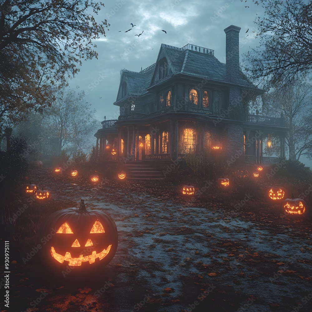 Captivating 3D Rendered Image Depicting a Harrowing Vintage Horror ...