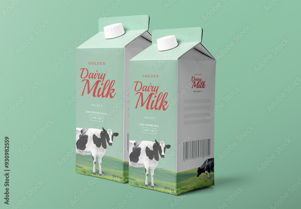 Product Packaging Milk Cartons Mockup Stock Template | Adobe Stock