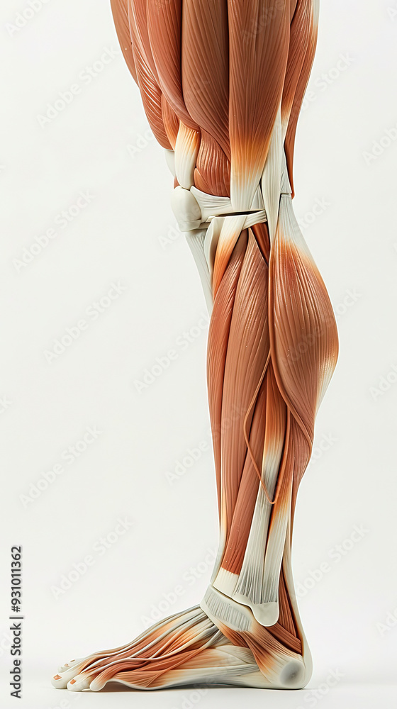 muscular leg. highlighted quadriceps femoris group Stock Illustration ...