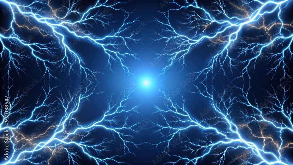 Anime-style lightning branch pattern with intricate twists and forks ...