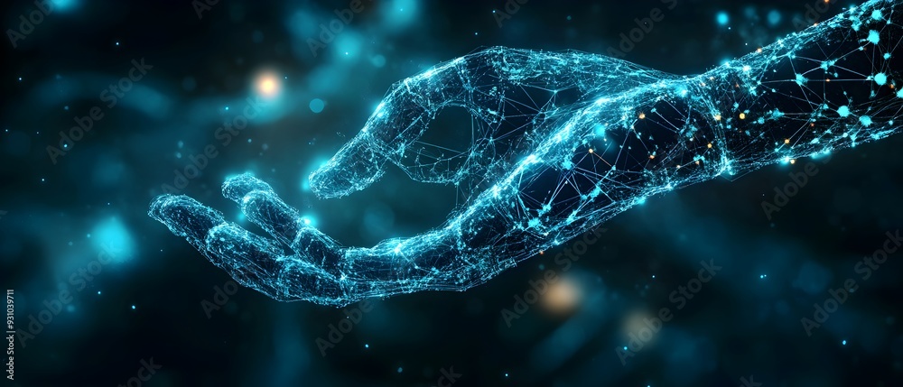 Bionic Hand Showcasing Futuristic Biotechnology Interface and ...