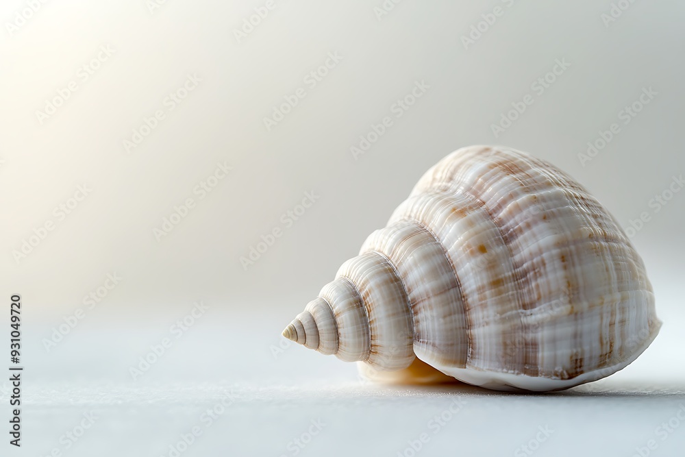 Generative AI Image of Shell Clam with Light and Shadow on Empty Blank ...