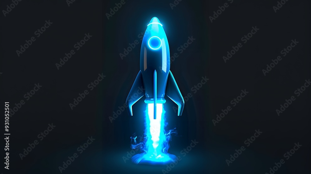 Digital rockets launch into outer space. Boosting and taking off career ...