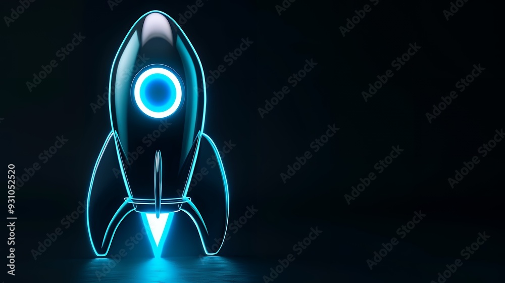 Digital rockets launch into outer space. Boosting and taking off career ...