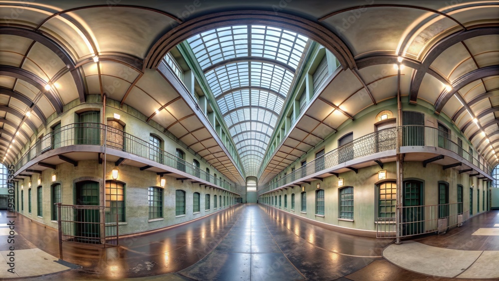360 degree HDRI of prison interior for rendering, prison, interior ...