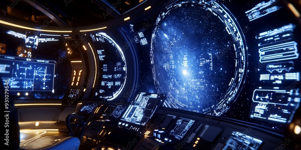 Close-up of an immersive space UI, featuring 3D planetary models ...